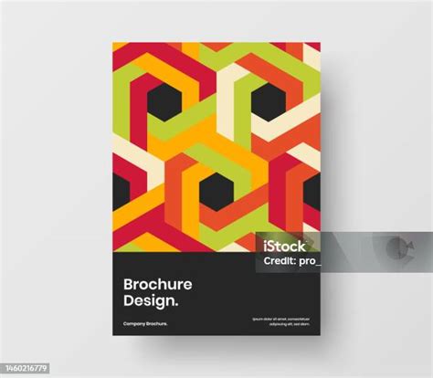 독특한 잡지 표지 A4 디자인 벡터 레이아웃 여러 가지 빛깔의 모자이크 모양 전단지 템플릿입니다 0명에 대한 스톡 벡터 아트 및 기타 이미지 Istock