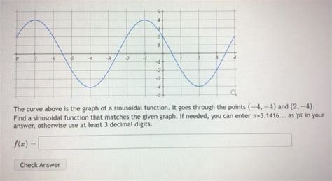 solved the curve above is the graph of a sinusoidal