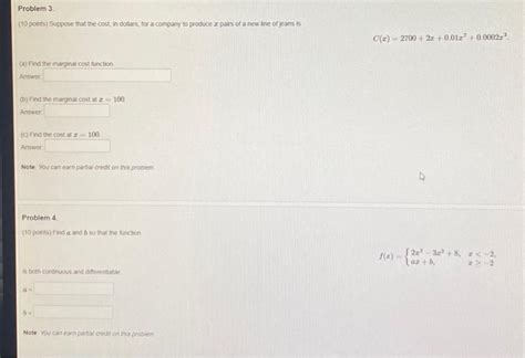 Solved Problem 3 10 Points Suppose That The Cost In