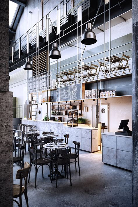 Loft Cafe Design On Behance