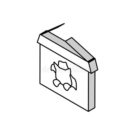 Through Preposition English Isometric Icon Vector Illustration Stock