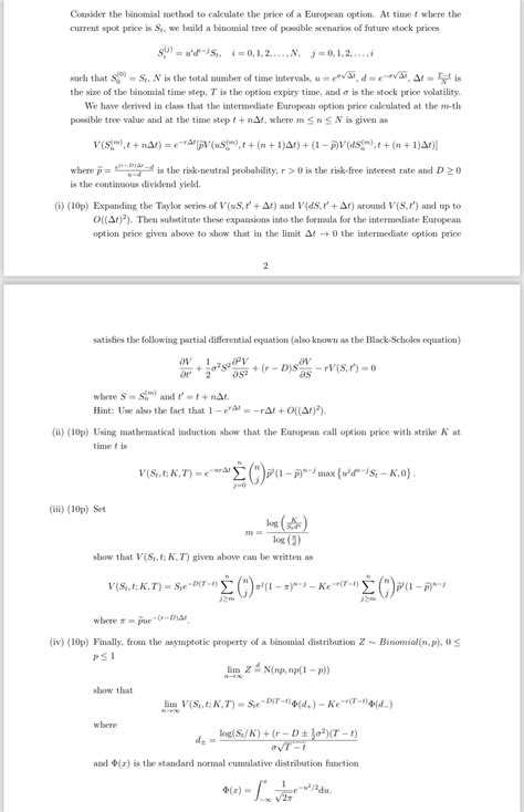 Consider The Binomial Method To Calculate The Price