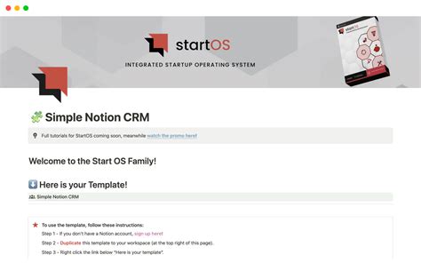 Simple Crm Notion Template
