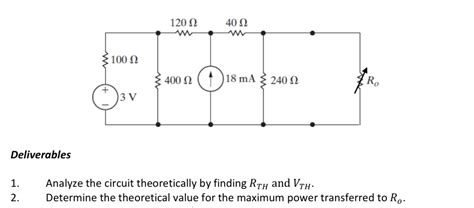 solved deliverablesanalyze the circuit theoretically by