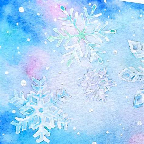 雪の結晶】 水彩画 透明水彩 」きよのイラスト