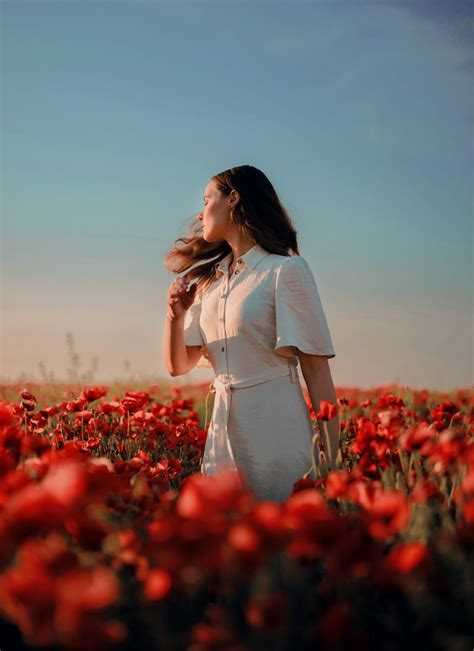 Girl In Flower Field Photography