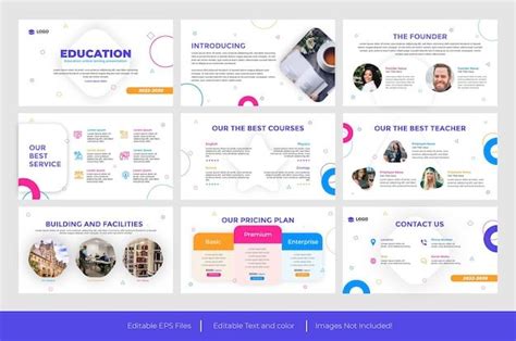 Educação Apresentação Em Powerpoint Design De Slides Vetor Premium