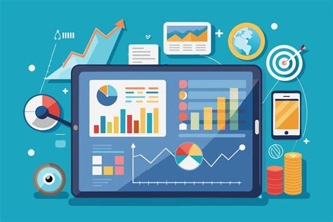 A Tablet Shows Various Graphs And Charts Representing Business Analysis