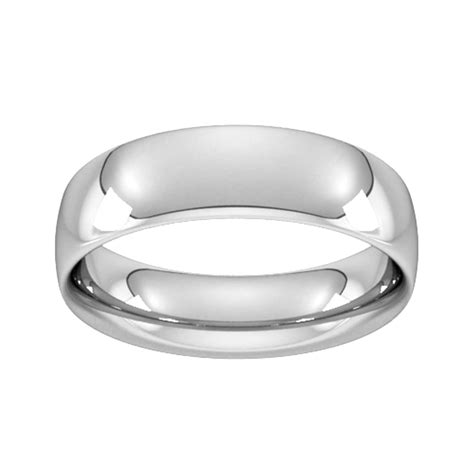 Goldsmiths 6mm Traditional Court Heavy Wedding Ring In Platinum Gsem