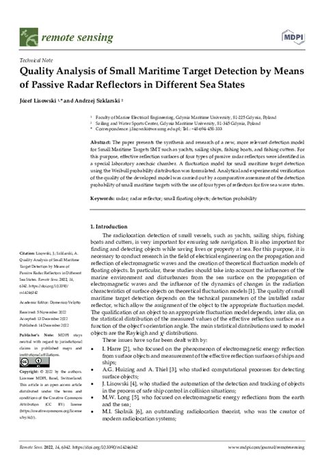 Pdf Quality Analysis Of Small Maritime Target Detection By Means Of