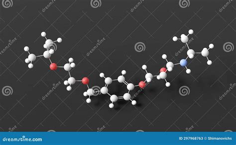 Bisoprolol Molecular Structure Beta Blocker Ball And Stick 3d Model