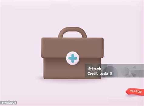 흰색 배경에 있는 응급 처치 상자의 벡터 그림 3d 웹 벡터 일러스트레이션 가방에 대한 스톡 벡터 아트 및 기타 이미지 가방