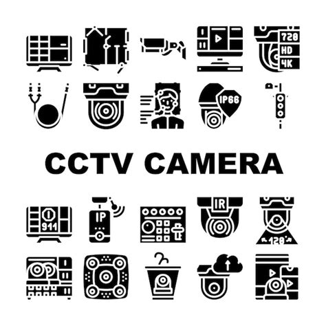 Premium Vector Cctv Camera Security Collection Icons Set Vector Cctv Camera And Cable Computer