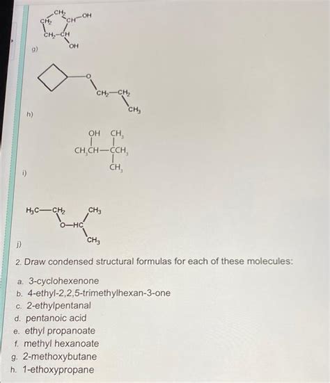 Solved Name The Following Molecules CHE CHE CH CH CH Chegg Com