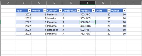 populate table in excel with different reference tables for data input