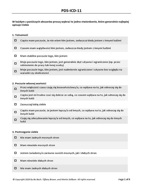 Pds Icd 11 Self Report Polish Pdf