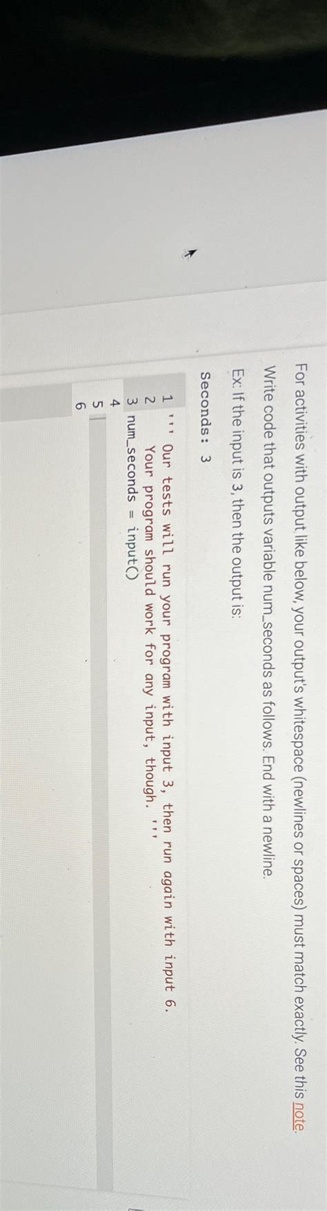 Solved For Activities With Output Like Below Your Output S Chegg