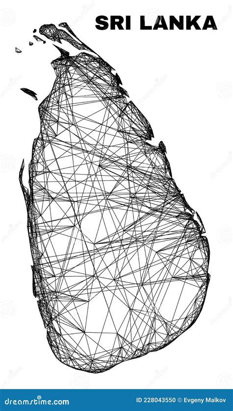 Hatched Irregular Mesh Sri Lanka Map Stock Vector Illustration Of National Flat 228043550