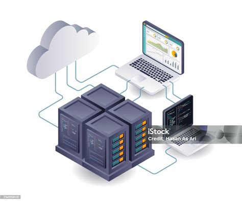 Cloud Server Management System Analytics Stock Illustration Download