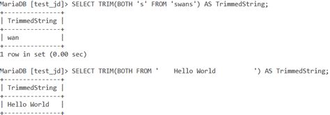 Mysql Ltrim Rtrim And Trim Mysqlcode