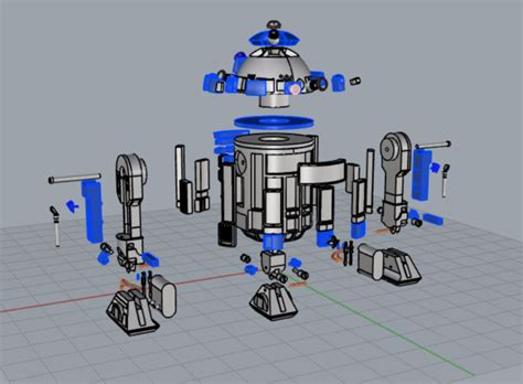 3d printed r2 d2 by gpf1 pinshape