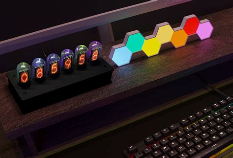 Programmable Rgb Pseudo Nixie Tube Clock Retro Desktop Digital Clock Support Raspberry Pi Pico