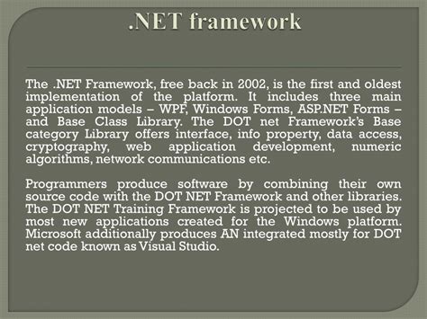 PPT Best Helpful Features To Know About Dot Net Framework PowerPoint Presentation ID