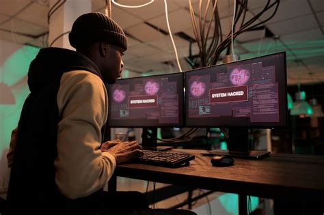 Premium Photo Criminal Cyberattack Hacker Accessing Computer System