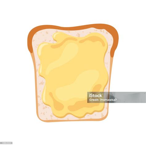흰색으로 분리된 플랫 스타일로 버터를 곁들인 화이트 브레드 토스트 아이콘을 벡터로 처리합니다 빵에 대한 스톡 벡터 아트 및 기타