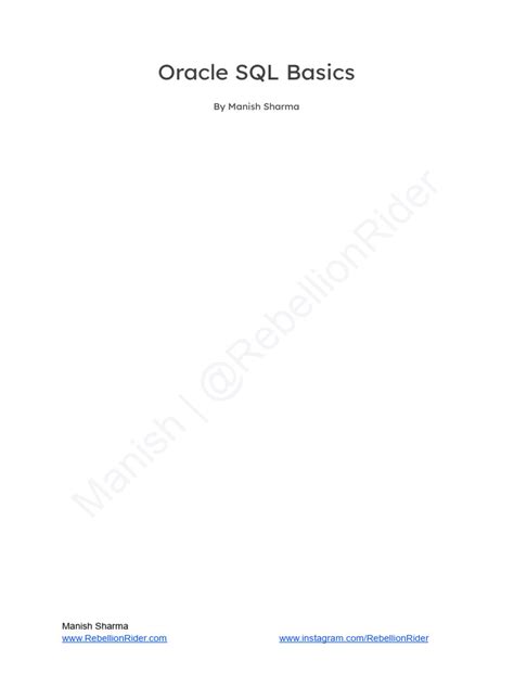 1 Oracle Sql Basics Pdf