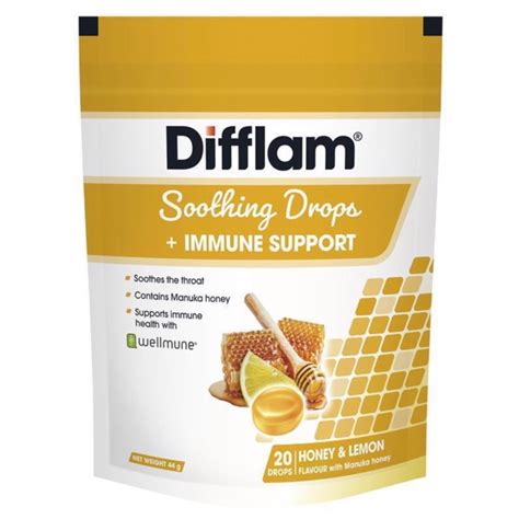 Difflam Soothing Drops Immune Support Honey Lemon 20 Drops Shopee Thailand