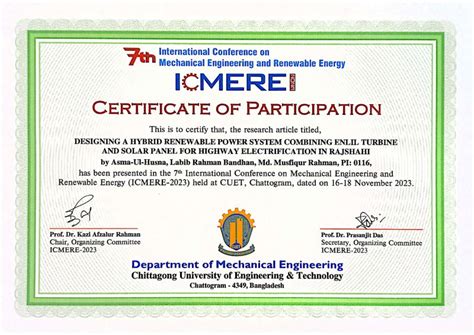 Labib Rahman Bandhan On Linkedin Excited To Share That My Conference Paper Presented At Icmere