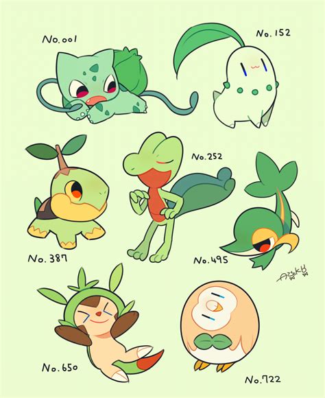 Pokemon All Grass Starters Pokemon All Grass Starters