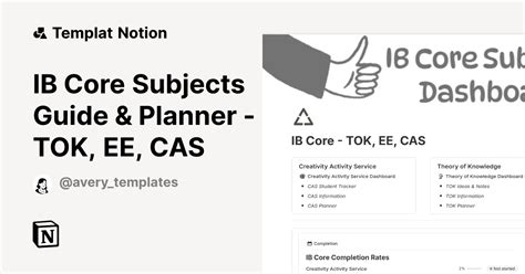 Templat Ib Core Subjects Guide And Planner Tok Ee Cas Notion