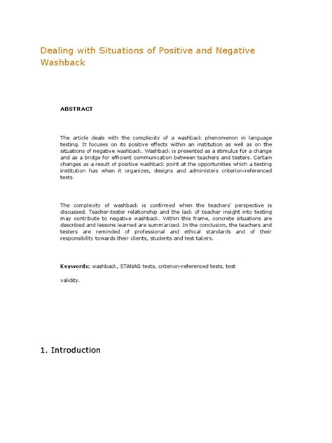 Dealing With Situations Of Positive And Negative Washback Pdf Test Assessment Software
