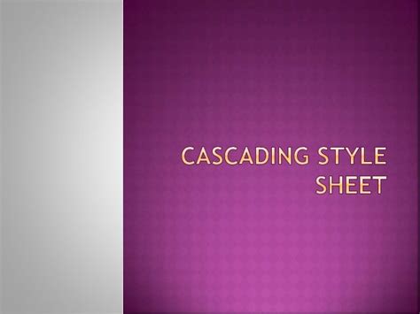 Cascading Style Sheet