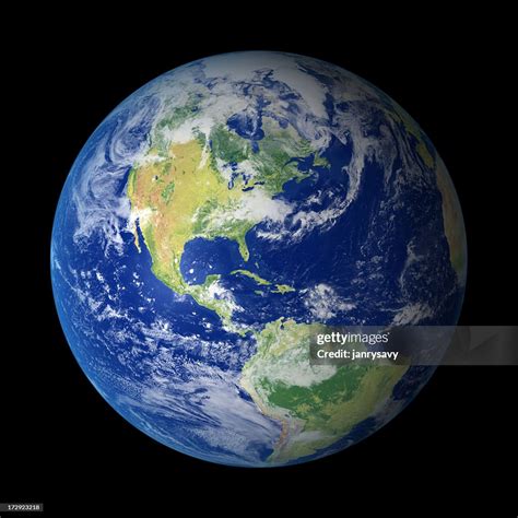 View Of Earth From Outer Space With North America Visible High Res