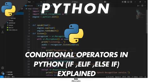 Python Conditional Operators If Else If Explained Youtube