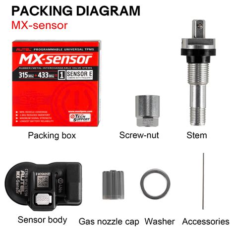 4pcs Set Autel Mx Sensor 433mhz And 315mhz 2 In 1 Universal