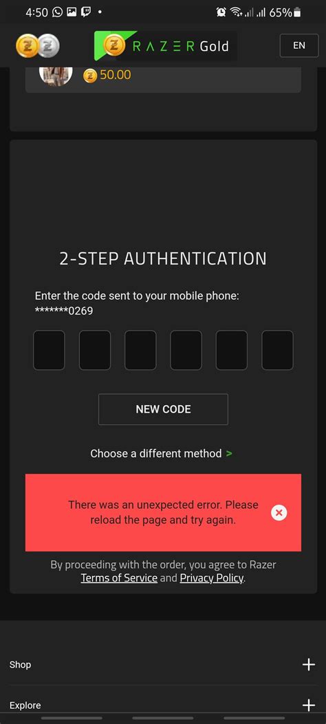 Razer Gold Error At Checkout Rrazer
