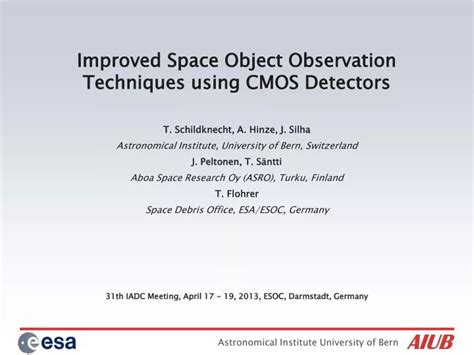 Ppt Improved Space Object Observation Techniques Using Cmos Detectors