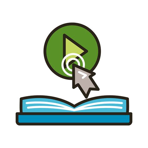 Electronic Book With Mouse Arrow Vector Art At Vecteezy