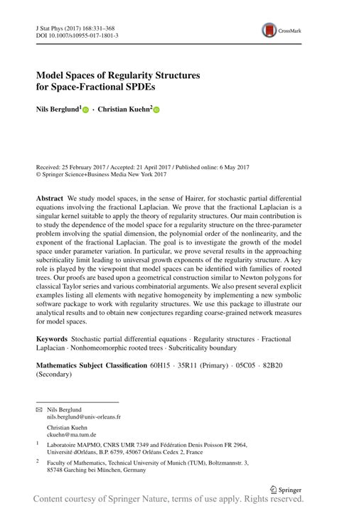 Model Spaces Of Regularity Structures For Space Fractional Spdes Request Pdf