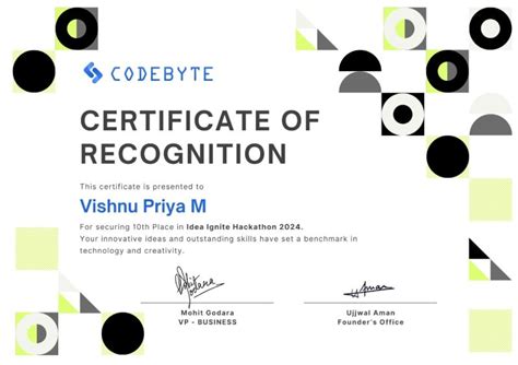 Vishnu Priya M On Linkedin Hackathon Ideaignite Codebyte Finalist