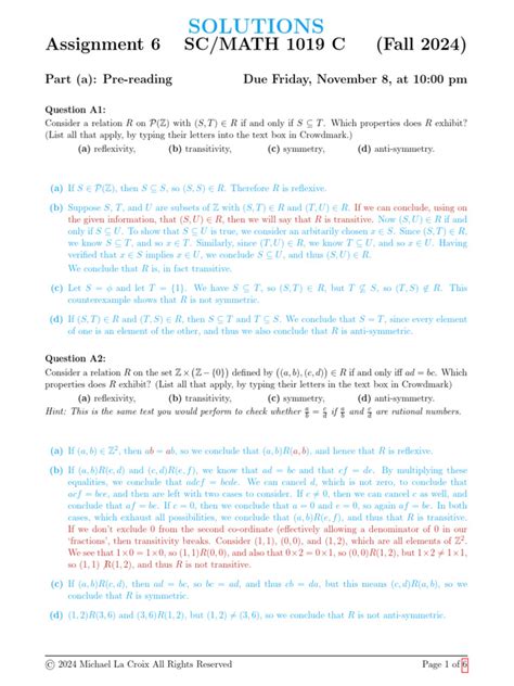 Assignment 6 S Pdf Mathematical Analysis Mathematical Logic