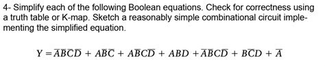 4 ﻿for The Equation Please Simplify It Using Boolean