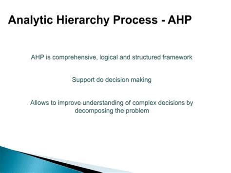 Ppt Analytical Hierarchy Process Ahp Powerpoint Presentation Free Download Id 5613667