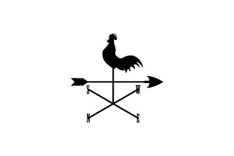 Rooster Compass Weather Vane Countryside Barn Farm Logo