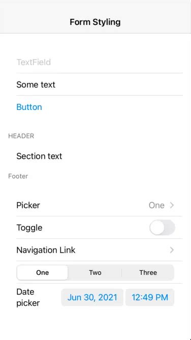 styling swiftui form swift ui recipes