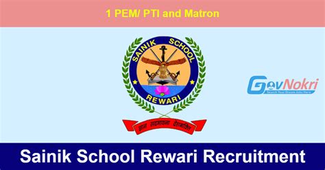 Sainik School Rewa Recruitment 2025 Apply Online For Jobs Notification